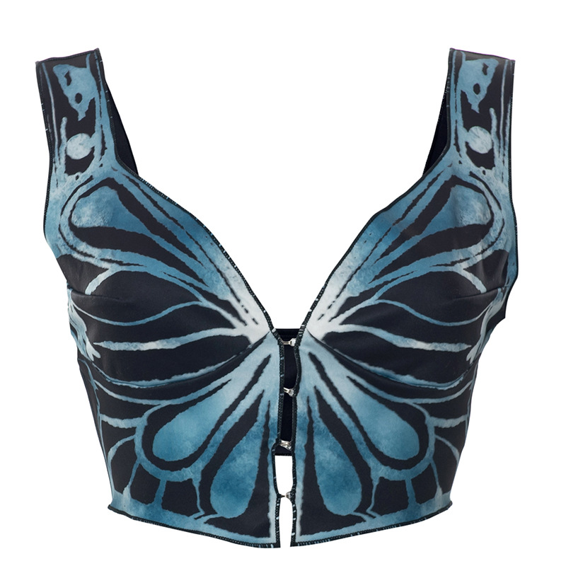 BLUE BUTTERFLY CORSET CAMISOLE