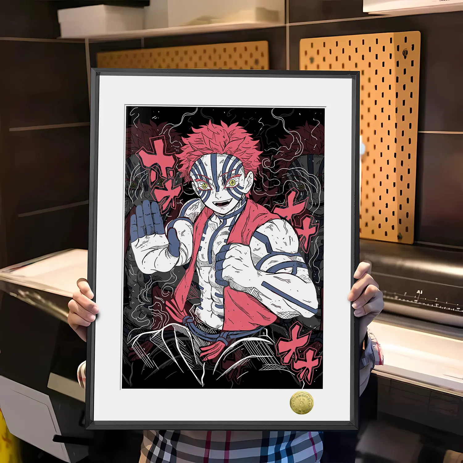 A3 & 4K Size Attacking Akaza Decorative Painting - Demon Slayer ...