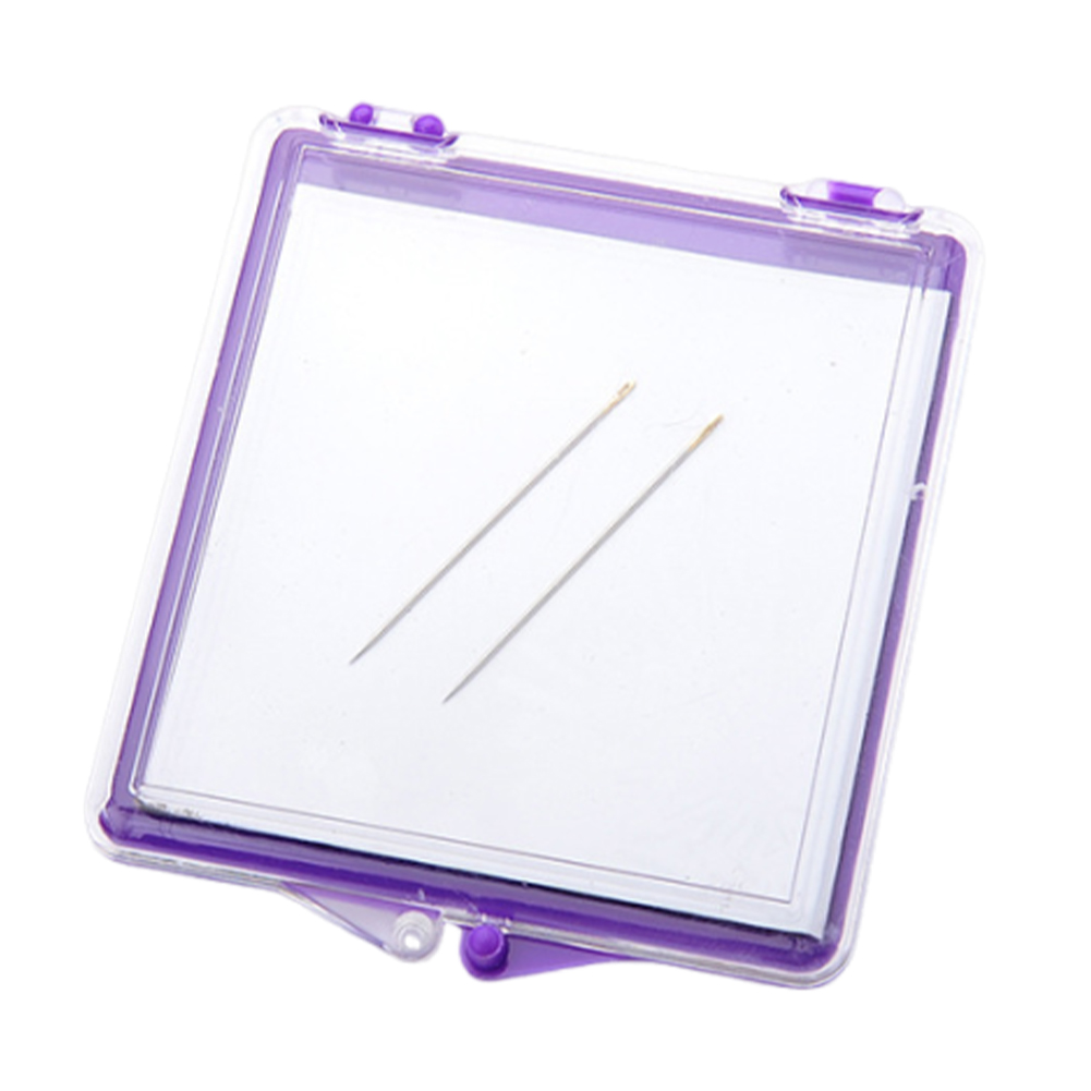 Magnetic Needle Box Needle Keeper Pin Holder Box for Cross Stitch (Purple)