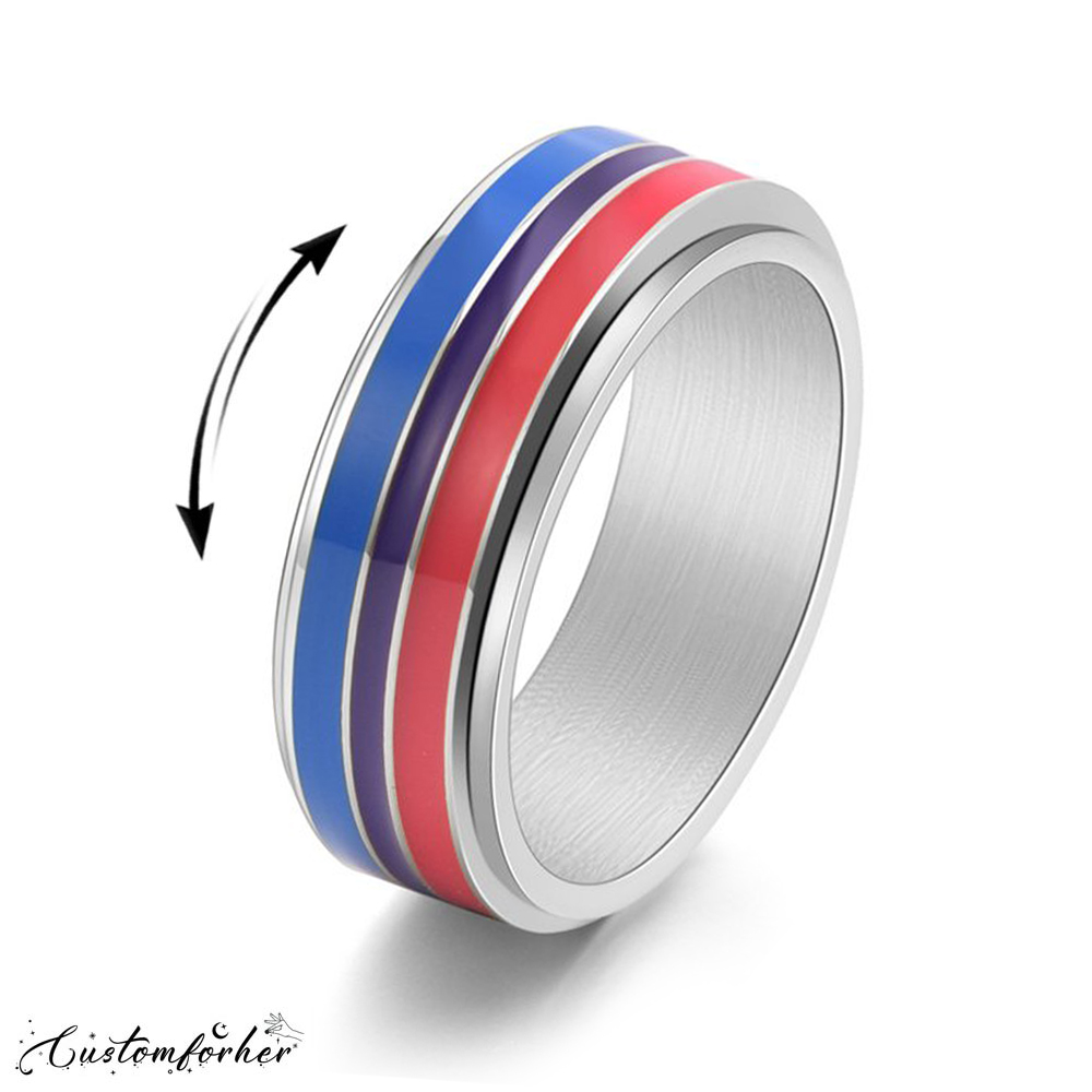 Pride Rainbow Flag Rotatable Ring