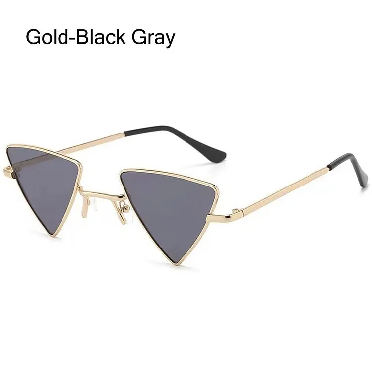 Small Triangular Hippie Sunglasses Classic Metal Frame Tinted Colorful ...
