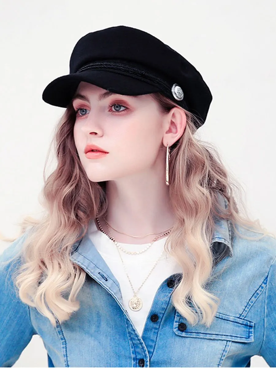 Streetwear Hat Fashion Wool Octagonal Cap