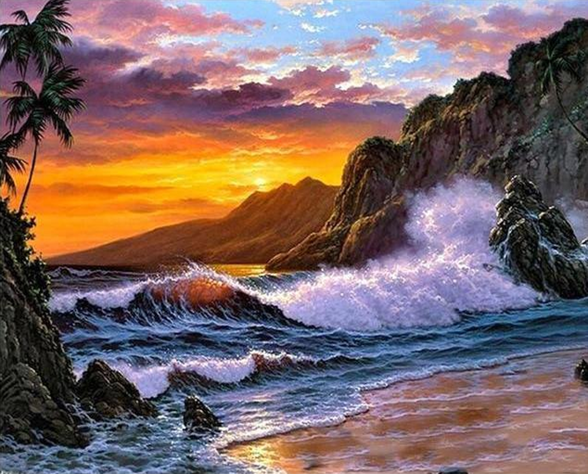 DIY Painting By Numbers | Sea wave