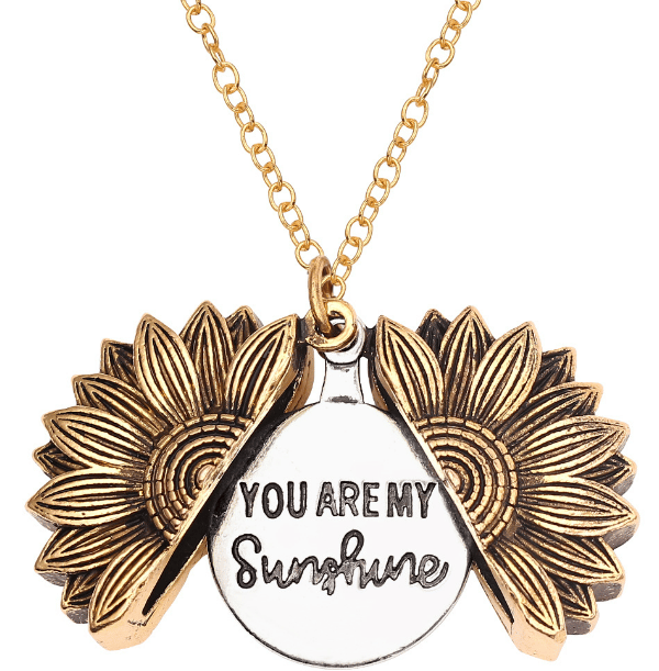 🔥🌞"You Are My Sunshine" Sunflower Necklace🌻(Double-sided engraving)
