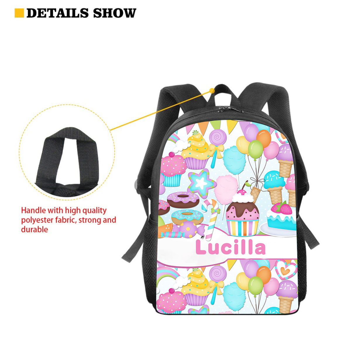 Personalized Balloon School Bag Name Backpack, Customized Schoolbag ...