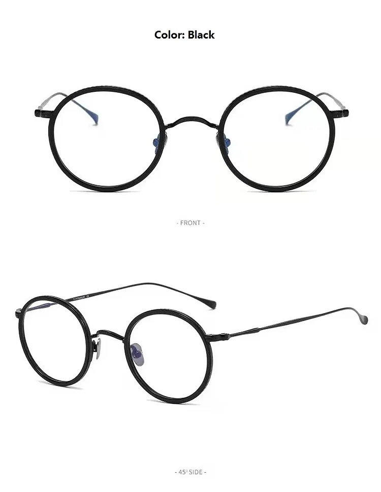 Japanese Handmade Glasses Frames KMN139 Retro Round Classic Pure ...