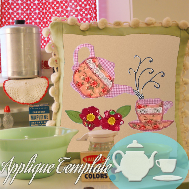 Cute Teacup Applique Pattern