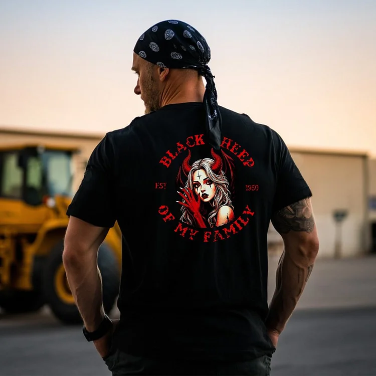 BLACK SHEEP OF MY FAMILY Devil Girl Print T-Shirt, Boomer Custom Year ...