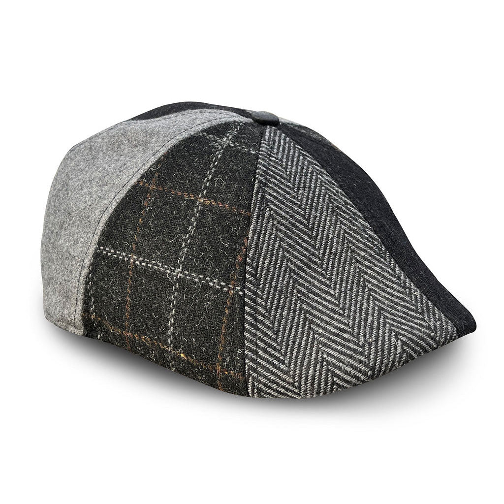 The Bootstrap Boston Scally Cap - Black & Grey Plaid