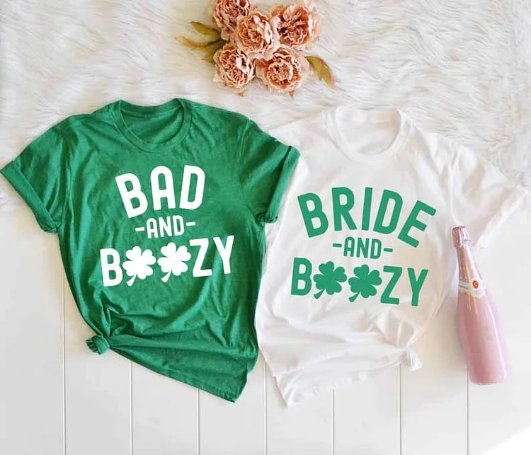 St Patrick's Day Bride and Boozy T-Shirts