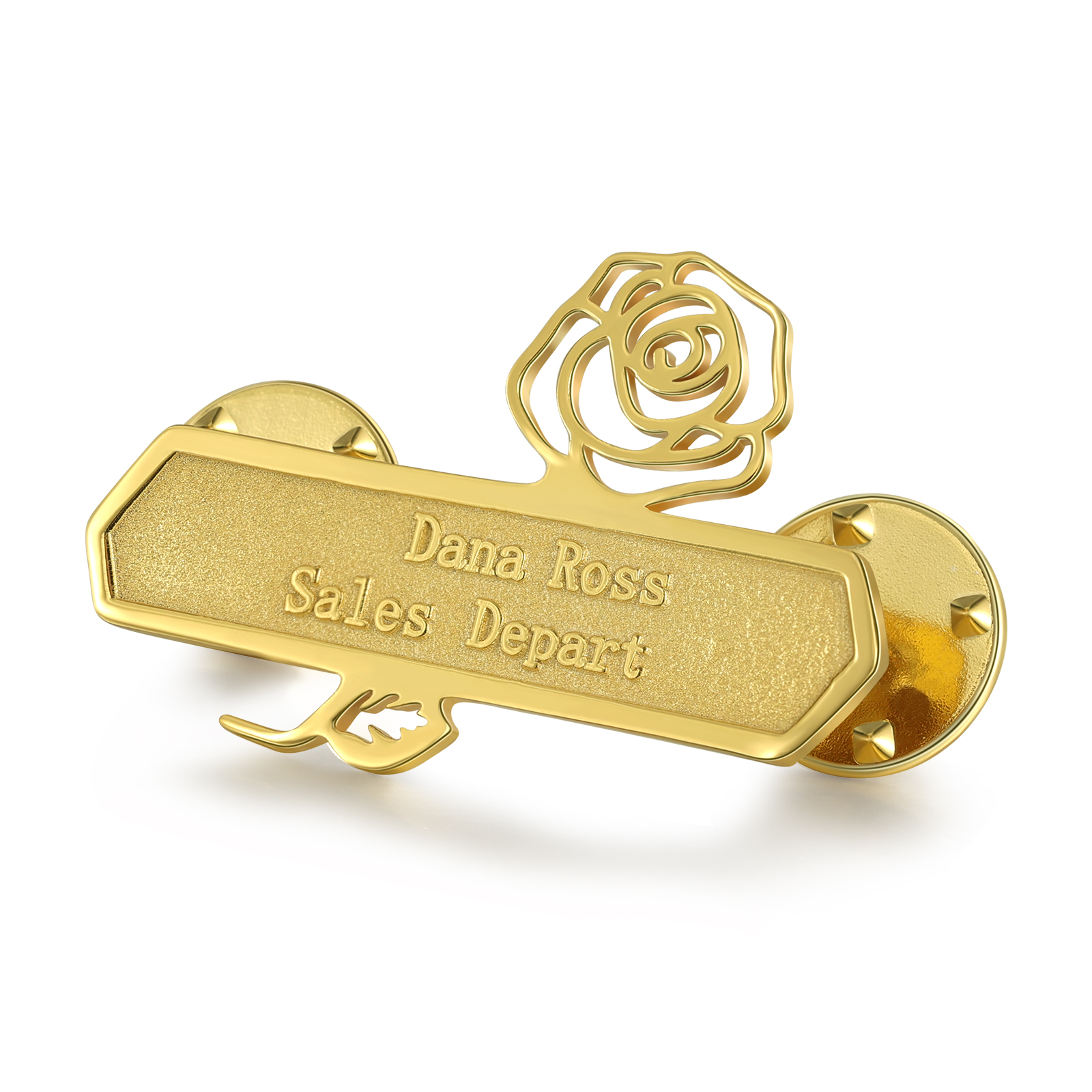 Broche Rose 1 texte Personnalisé pour Femmes