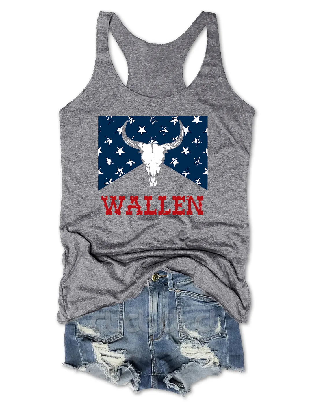 4th Of July American Wallen Bull Morgan Wallen Tank