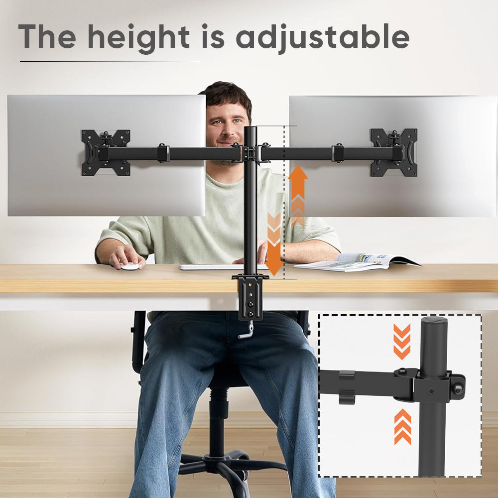 SAKER Dual Monitor Stand Desk Mount with Laptop Tray