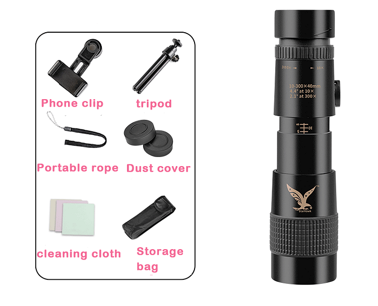 4K 10-300X40mm Super Telephoto Zoom Monocular Telescope(Released In ...