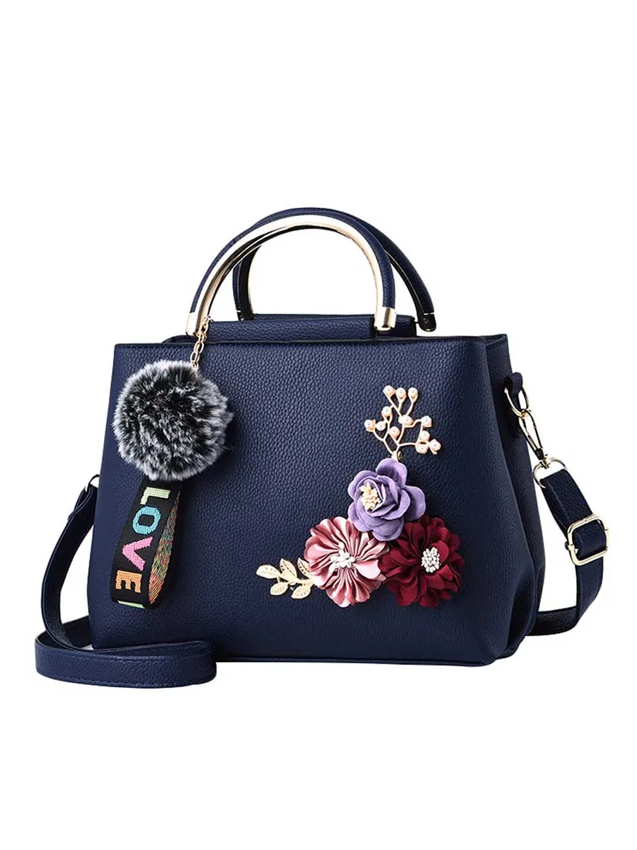 Artificial Flower Handbag Stereo Flowers Messenger Bag