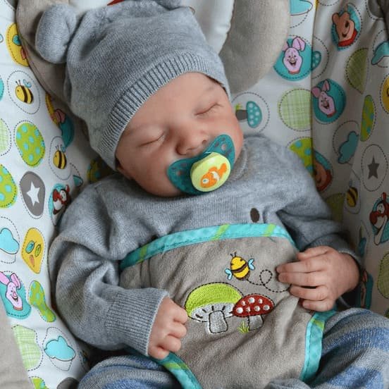 Lifelike "Breathing" Newborn Baby Boy Carley or Coos and Has "Heartbeat"