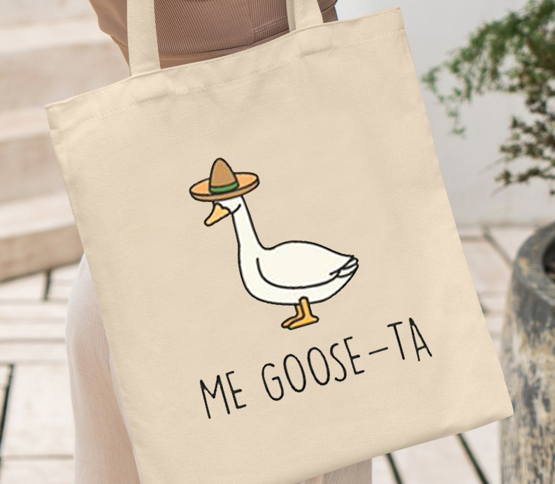 Silly Goose With Bowtie Tote Bag