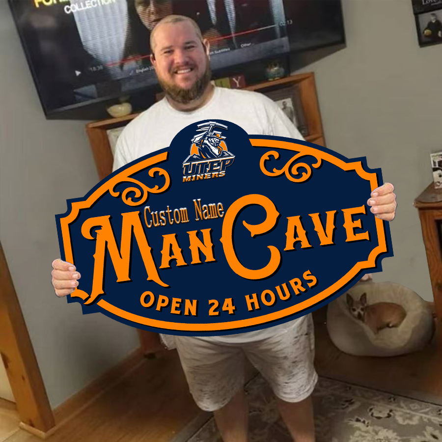 Custom Name UTEP Miners Man Cave&Diva Cave Sign