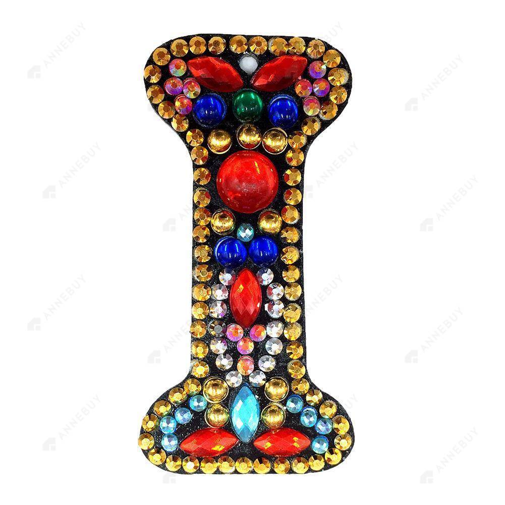 DIY Diamond Painting Keychain-Letter I Women Bag Keyring Pendant Gift