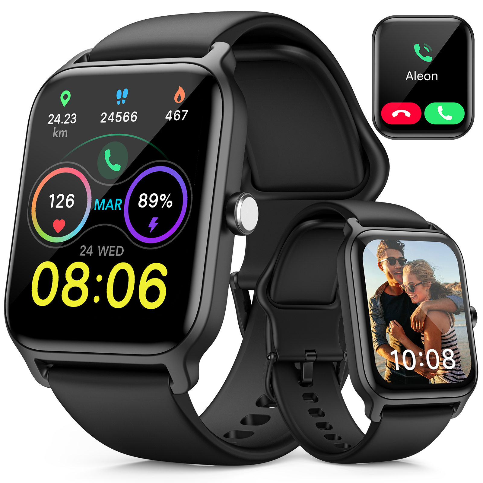 Quican W13 Smartwatch with Bluetooth Call Function - Black