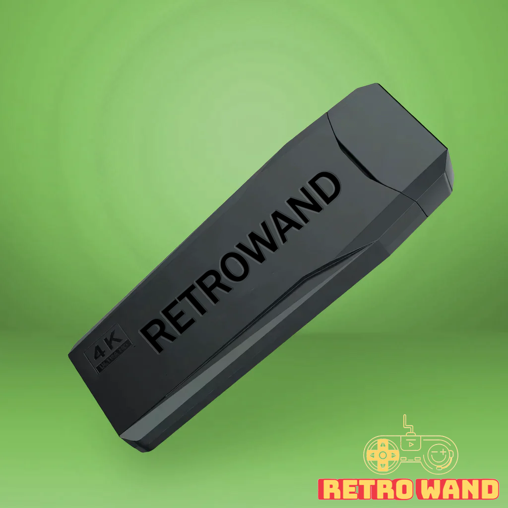 Retro Gaming Wand (4K + 64GB) 10,000 Retro Games + 2 Wireless Gamepads
