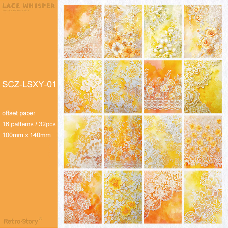 マテリアルペーパー - レースウィスパリングシリーズ ヴィンテージレースフラワー