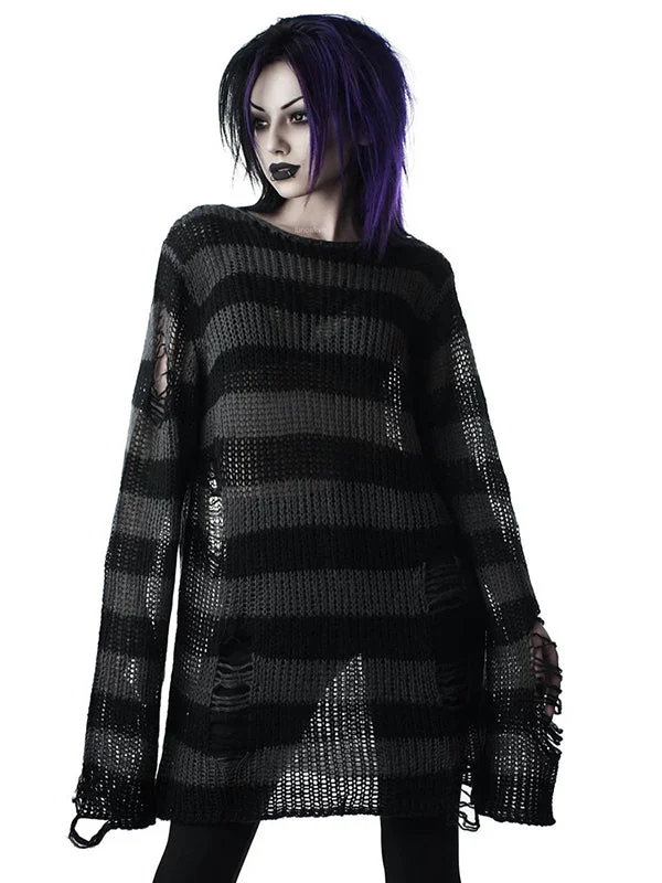 Punk Gothic Striped Sweaters