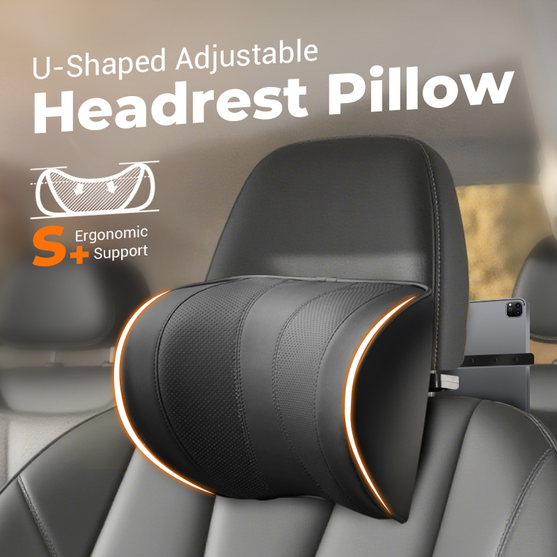 Adjustable U-Shaped Car Headrest Pillow