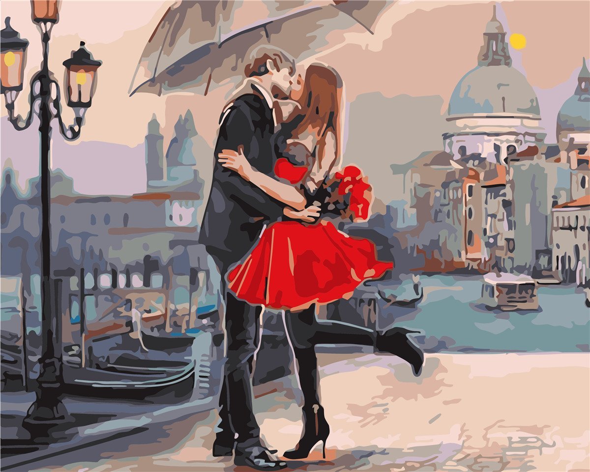 DIY Painting By Numbers | Couple kissing