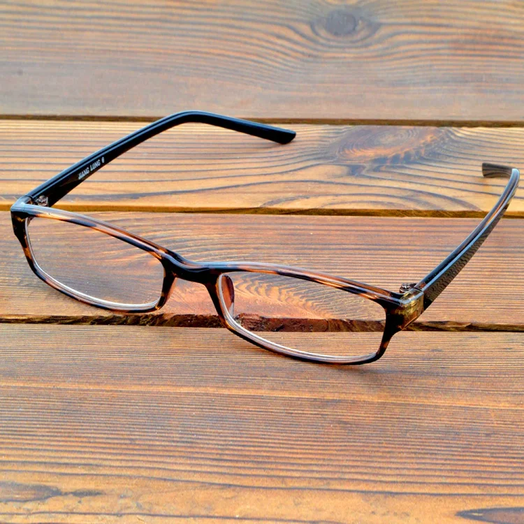 Ultra Narrow Rectangle Leopard Retro Handcrafted Spectacles Multi ...