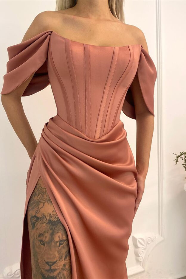 Daisda Mermaid Off The Shoulder Long Prom Dress With Split