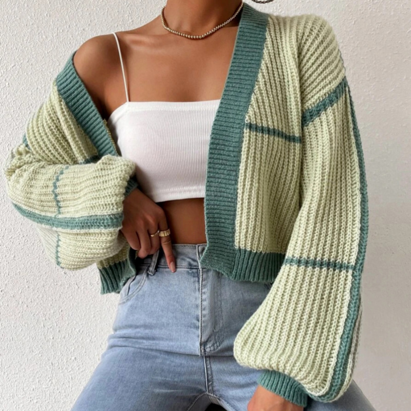 SPRING AUTUMN BUTTONLESS KNIT CARDIGAN SWEATER
