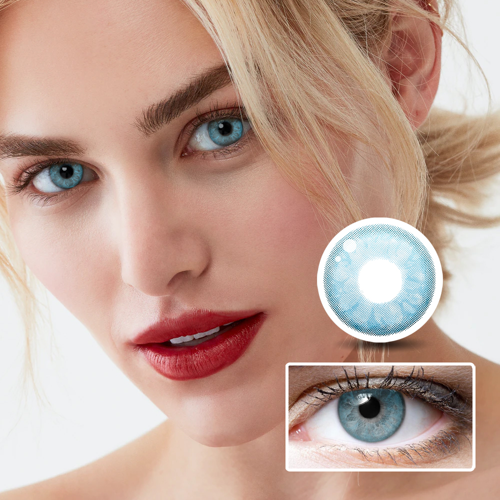 Emerald Blue Yearly Colored Contacts Prescription Colored Contact