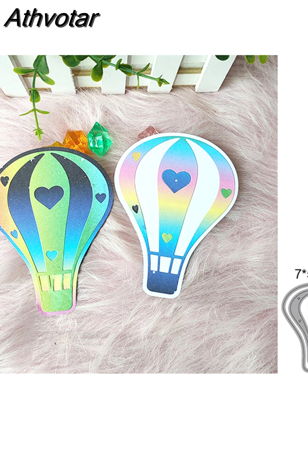 Athvotar Cutting Dies Hot Air Balloon Decoration DIY Scrapbooking Paper ...