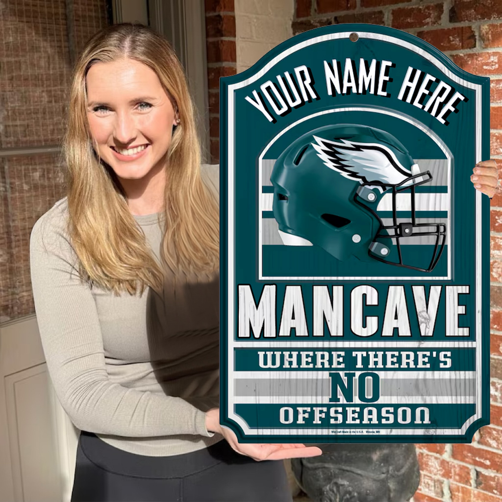 Personalized Philadelphia Eagles Man Cave Wood Sign
