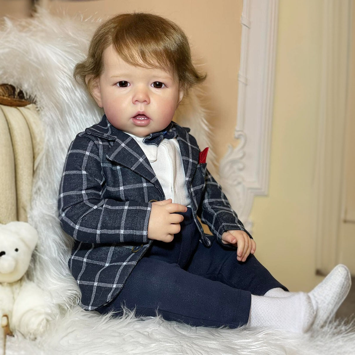 [Kids Reborn Gift] 20'' Lifelike Brown Hair Reborn Baby Boy Doll Gifts ...