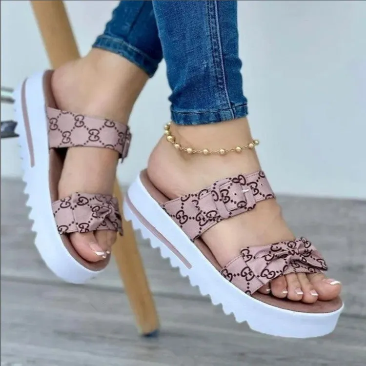 Double Row Bow Sandals