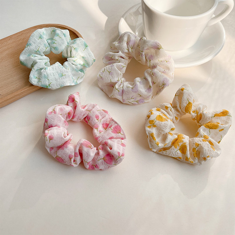 SPRING FLORAL SCRUNCHIES (4 PCS)