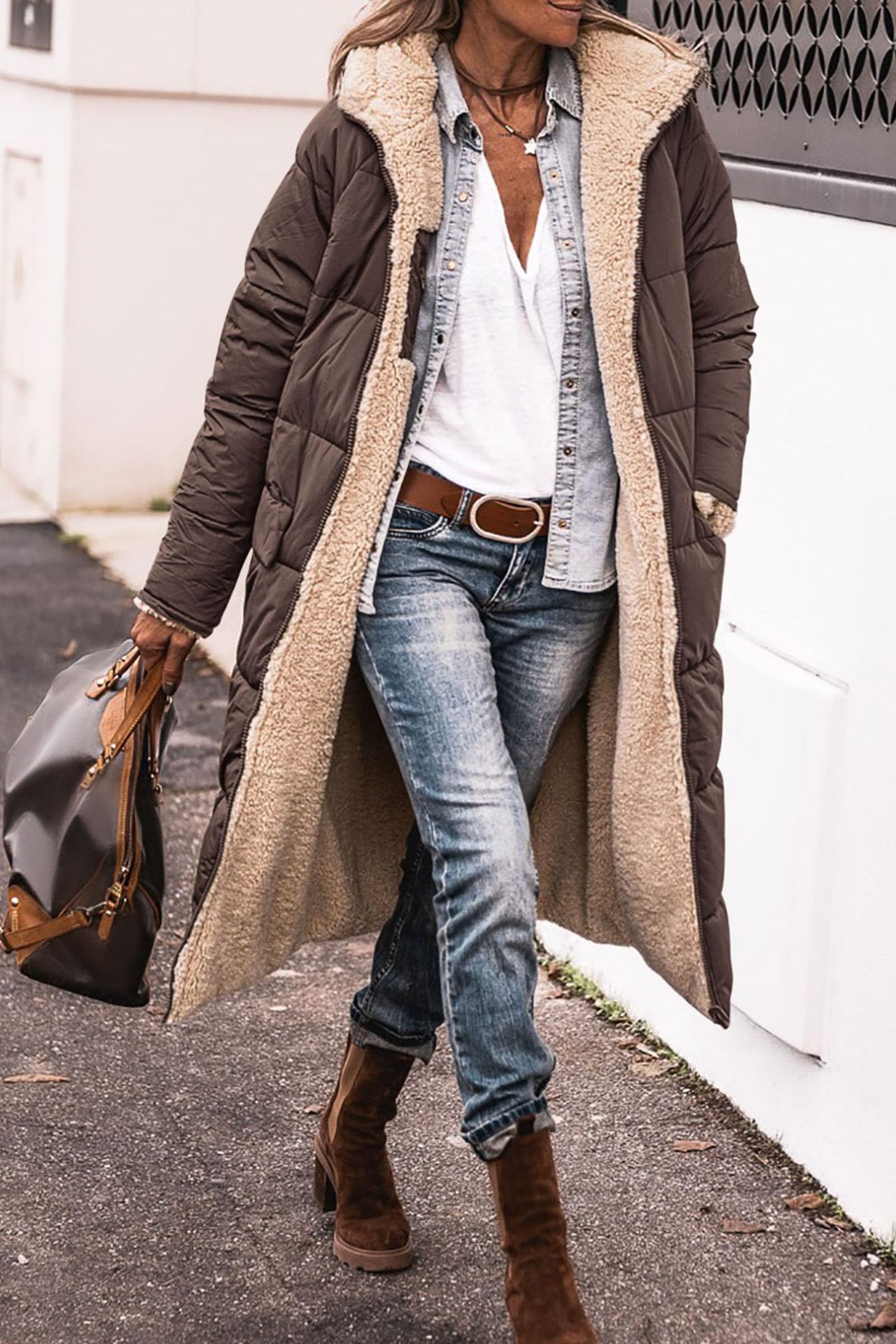 Winter Long Puffer Jacket For Elderly Women & Senior Ladies ...