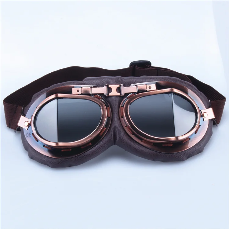 Retro Motorbike Motocross Helmet Pilot Goggles Jet Vintage Wwii Pilot ...