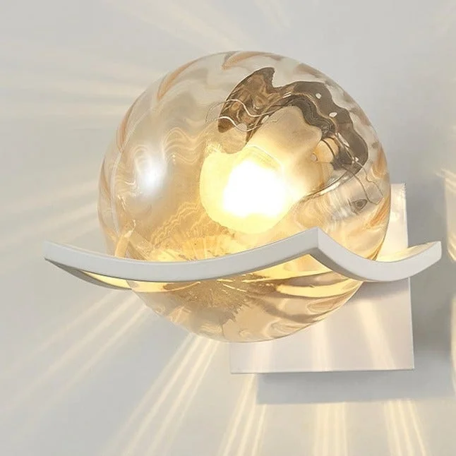 Modern Simple Wall Lamp Light In The Bedroom Creative Ball Glass ...