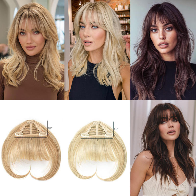 Seamless 3D Clip-In Bangs Hair Extensions