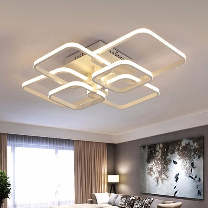 Touch Remote Dimming Modern plafon LED Ceiling Lamp Fixture Aluminum ...