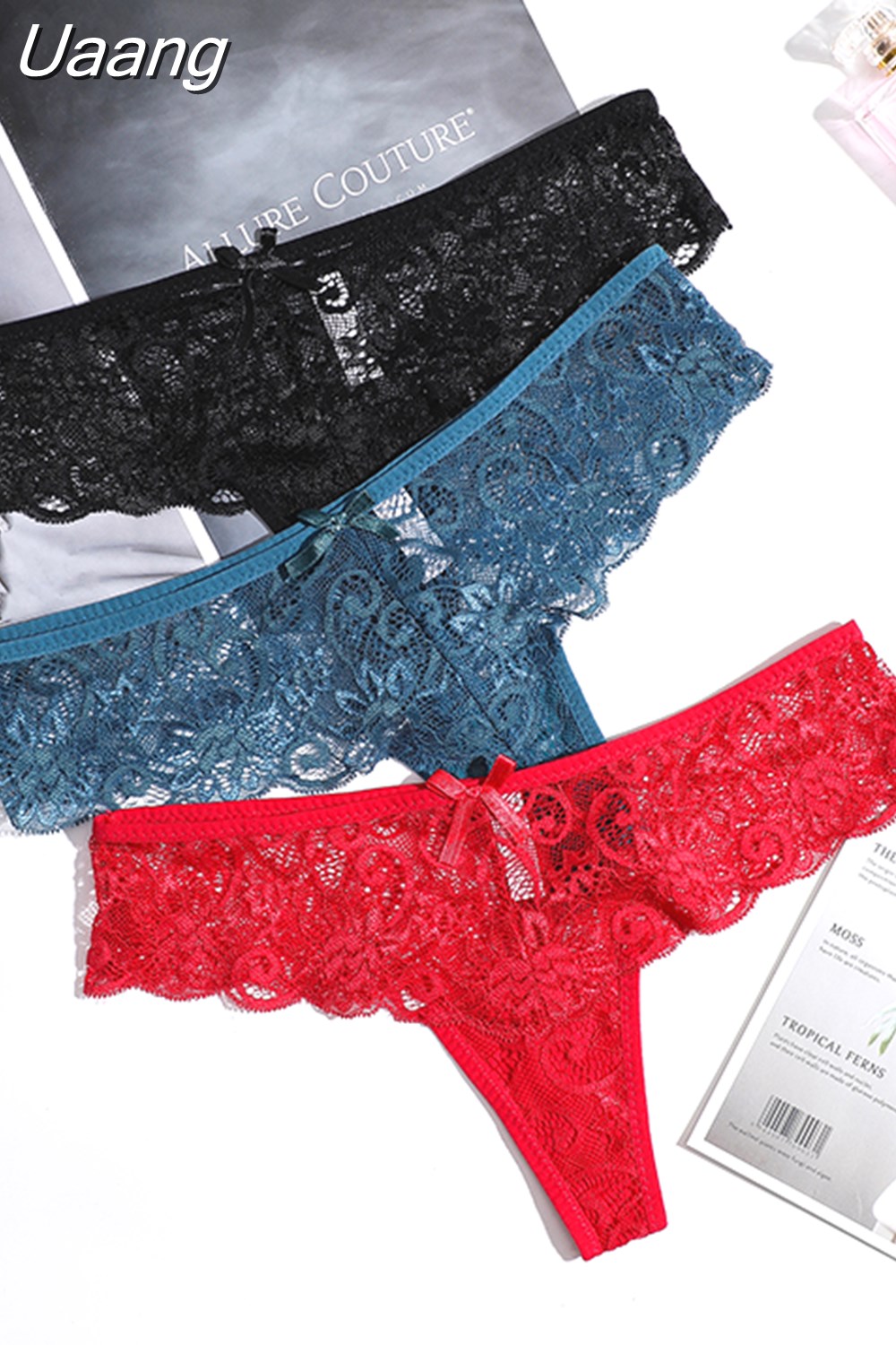 Uaang Sexy Underwear Woman Thongs Panties Lace G-String T-back Female ...