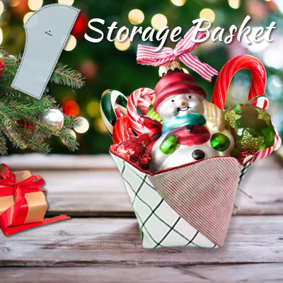 Fabric Patchwork Storage Basket - Template and Instructions Included