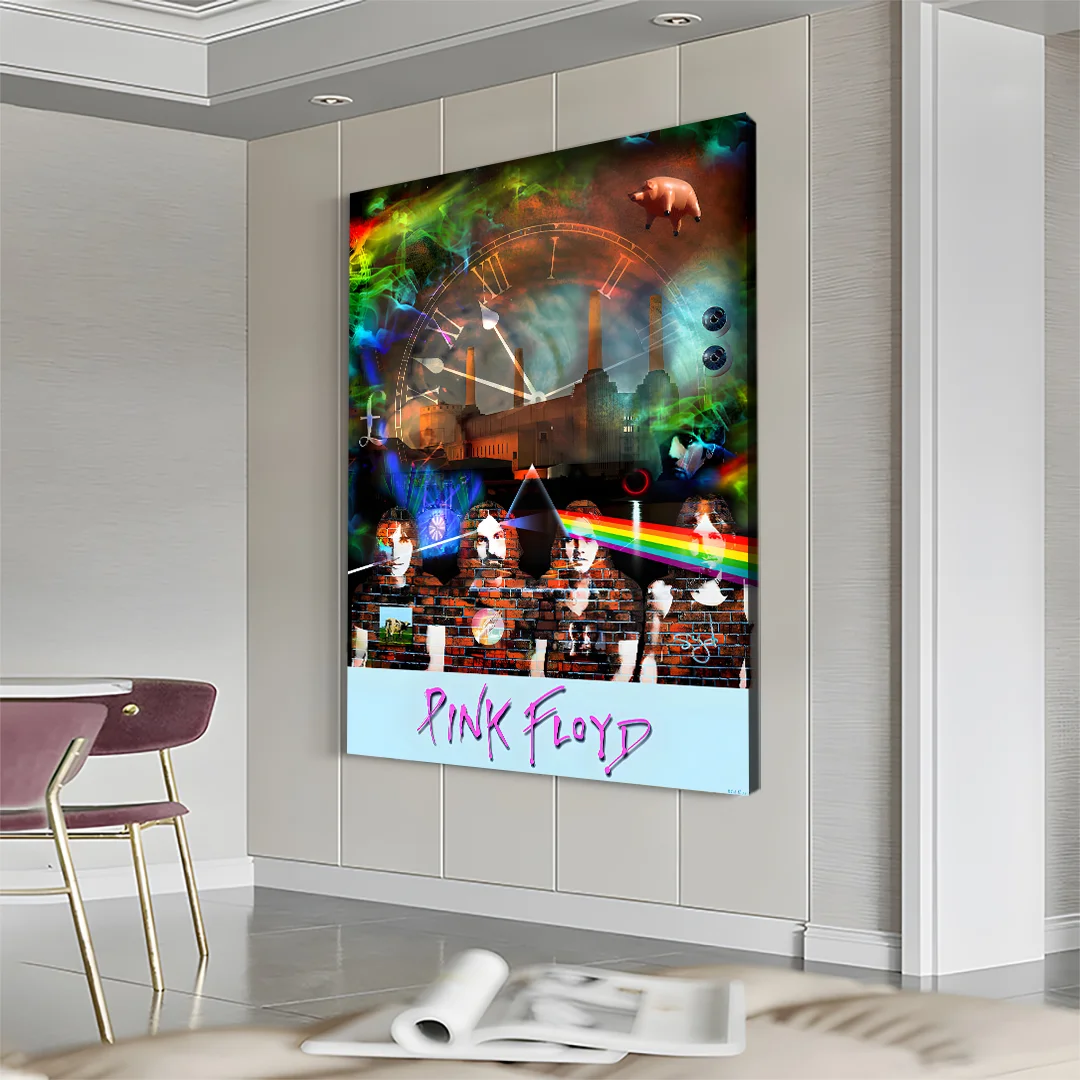 Pink Floyd Collage Canvas Wall Art