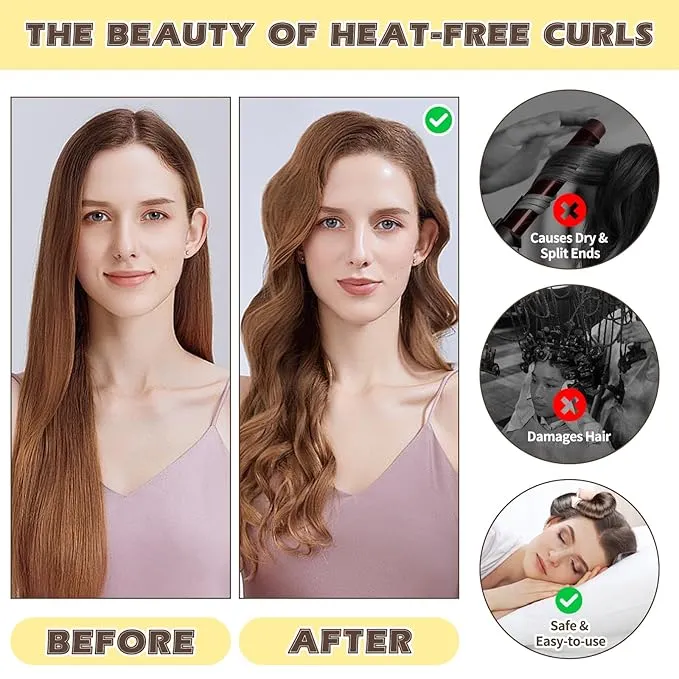 🏆#1 Best Seller ⏰🔥Satin Heatless Curling Set