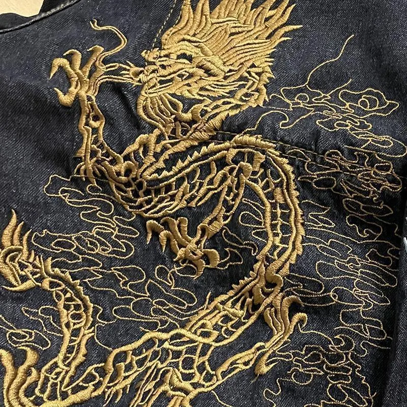 DRAGON EMBROIDERY HIP HOP JEANS