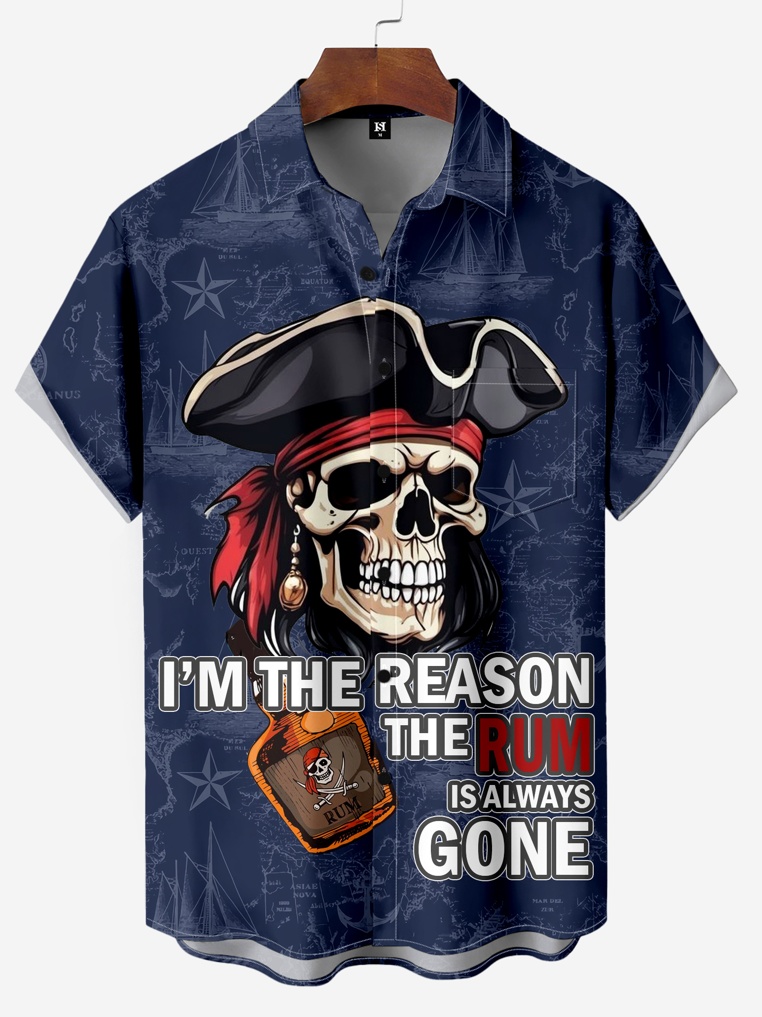 I'M THE REASON THE RUM IS ALWAYS GONE Skeleton Captain Pirate Chest ...