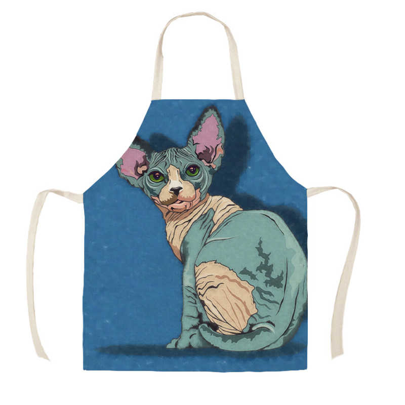 Linen Kitchen Apron - Cat